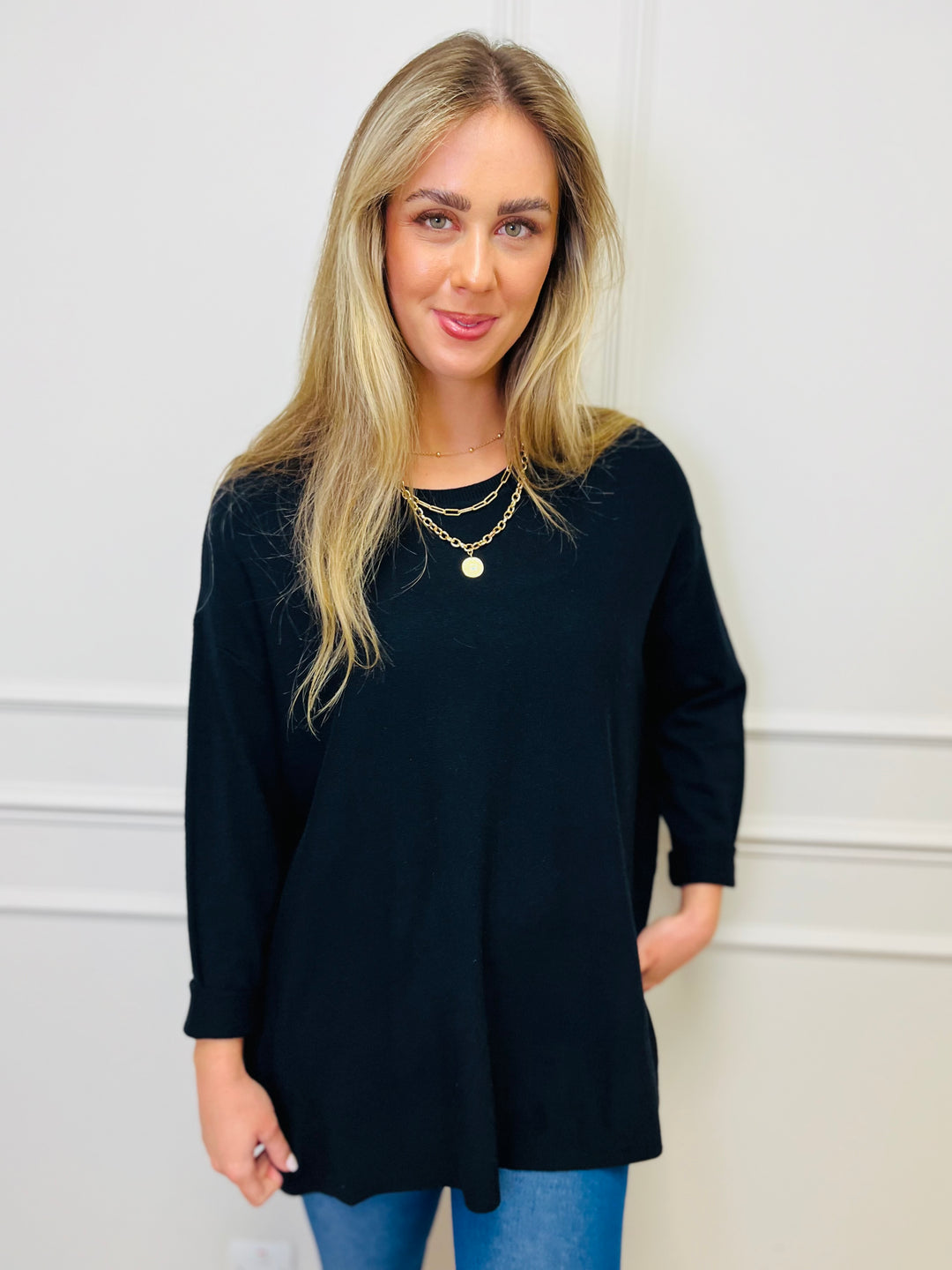 "JOANNA" Basic Jumper-Black – RILEY Boutique