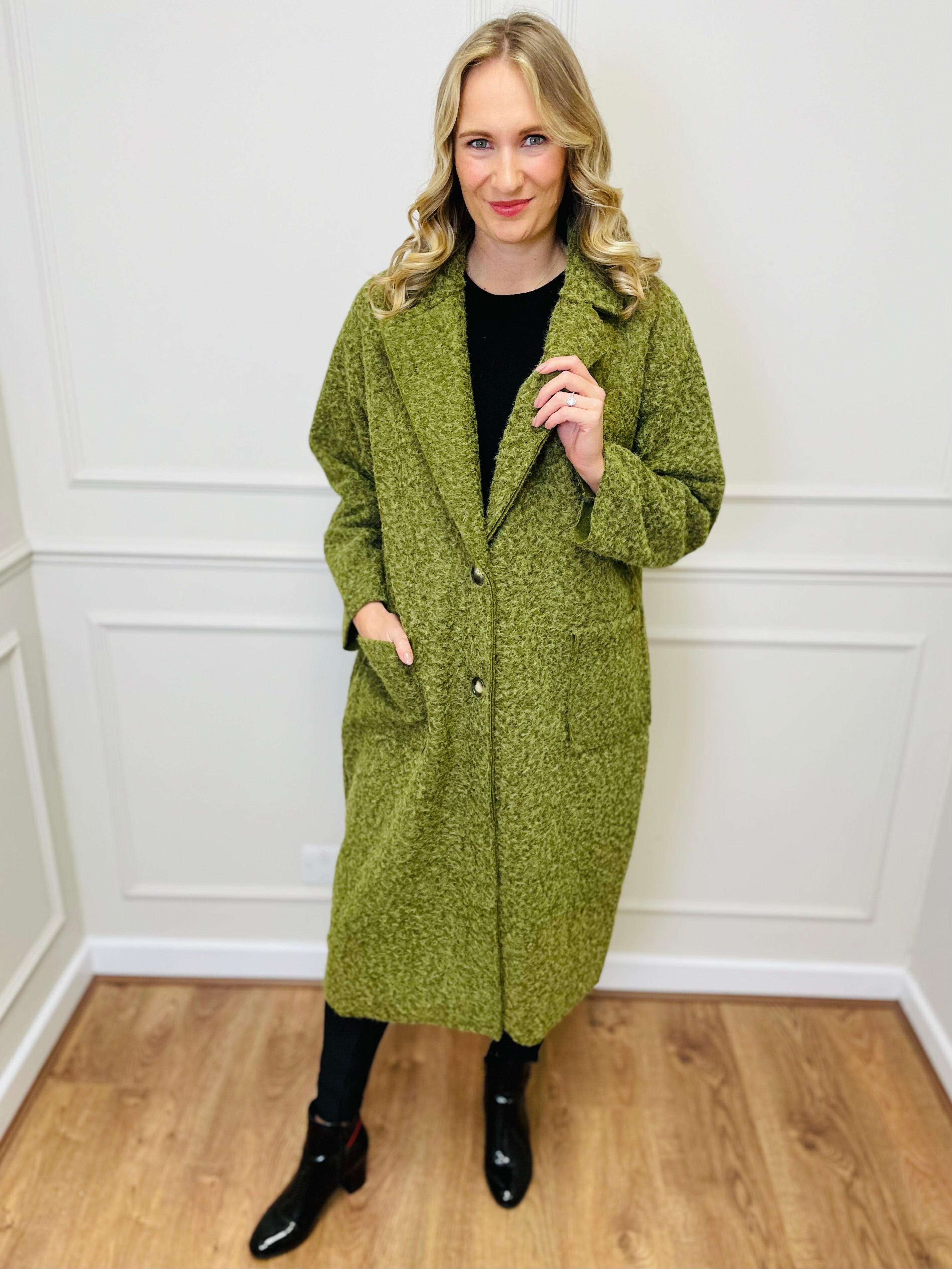 "JOSEPHINE" Longline Coat-Green – RILEY Boutique